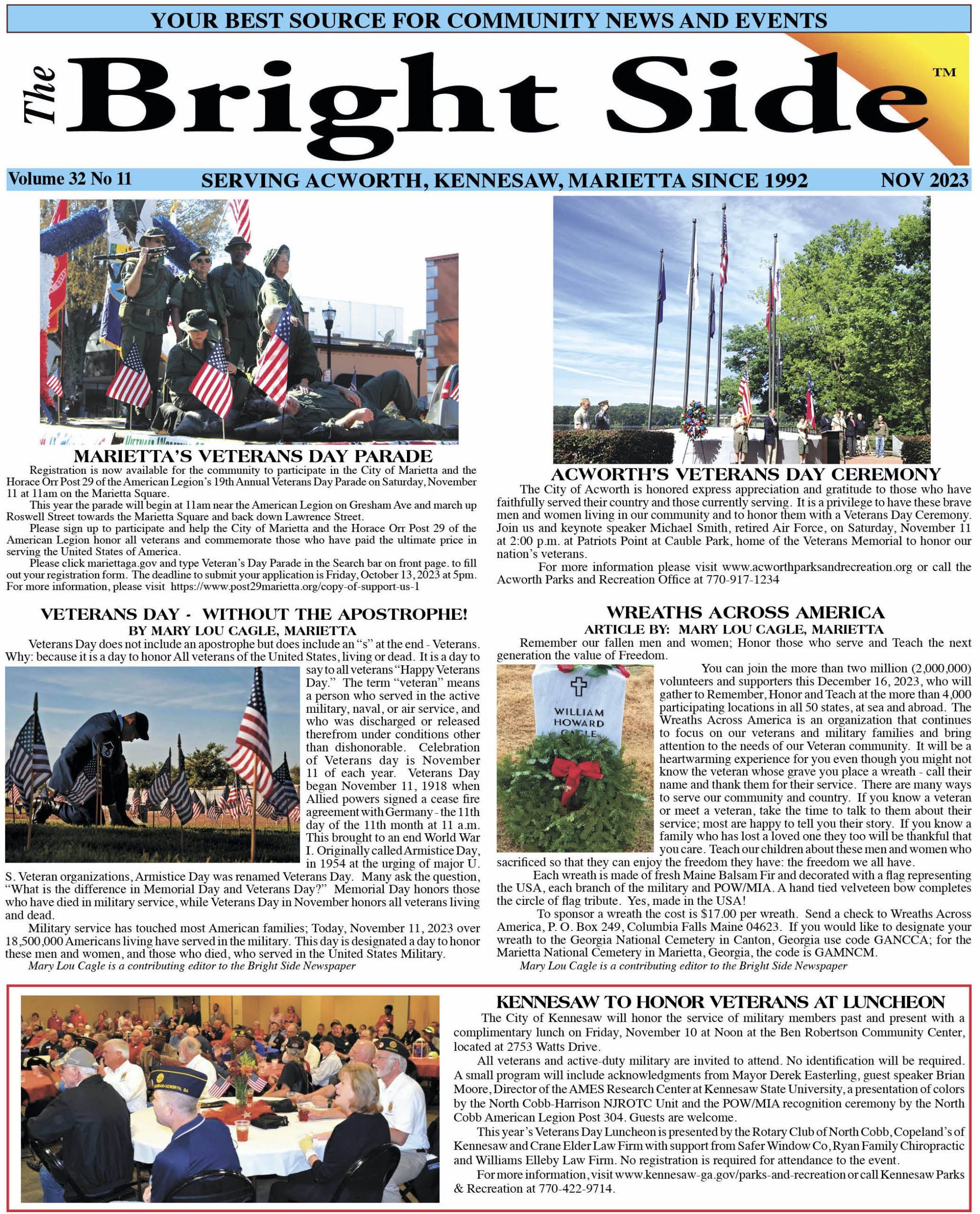 2023 NOVEMBER BRIGHT SIDE NEWSPAPER IS ONLINE!